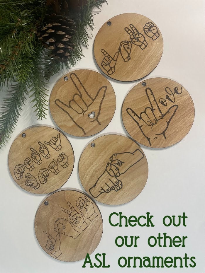 ASL Friend Ornament, ASL Christmas Ornaments, Friend Sign, American ...