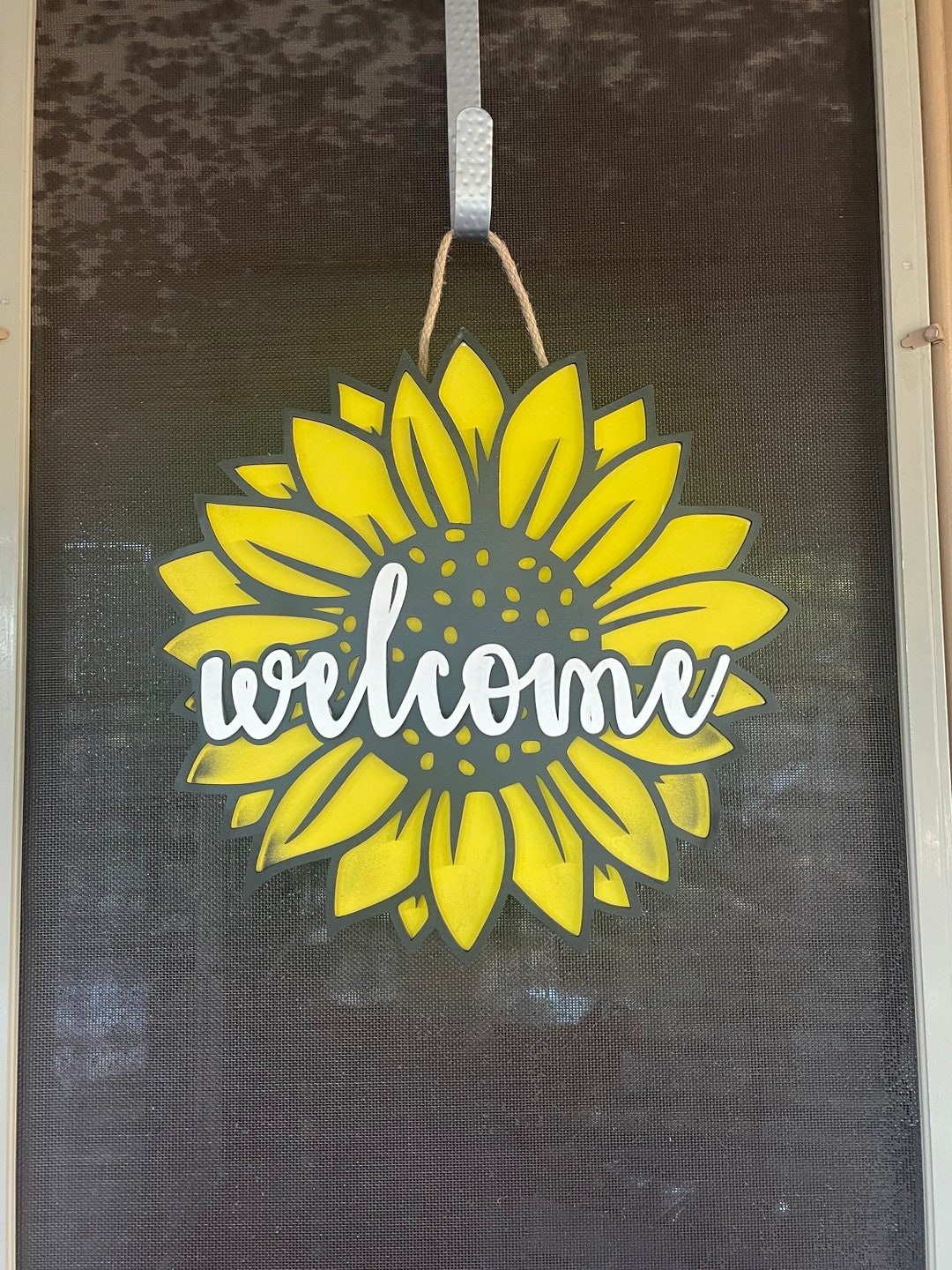 Sunflower Welcome Door Hanger Sunflower Shaped Front Door Decor Front ...