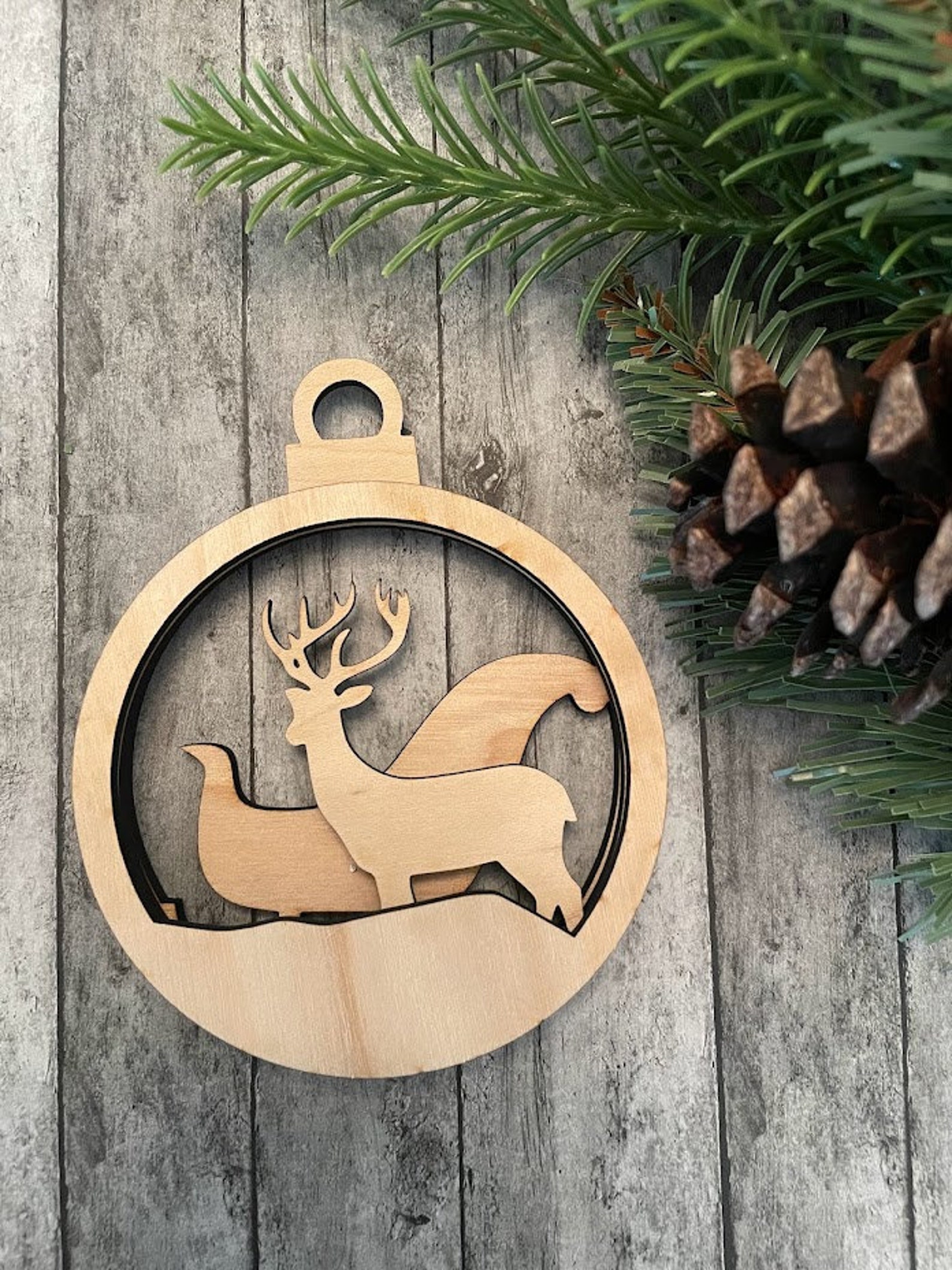 Layered Christmas Ornaments 5 Styles Included Wood Carving - Etsy