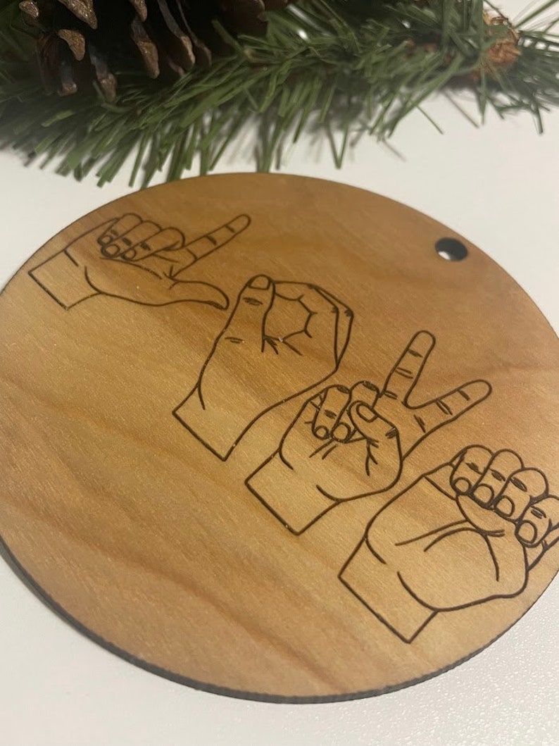 ASL Love Ornament, ASL Christmas Ornaments, I Love You Sign, American ...