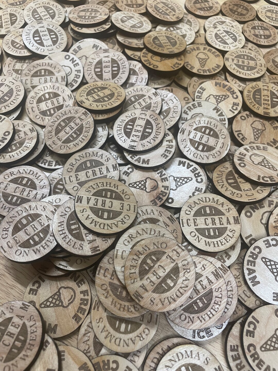 Personalized Wooden Tokens, Front and Back Sided, Customizable Tokens ...