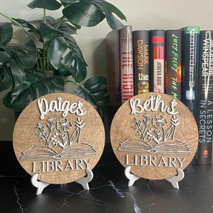 Personalized Library Sign, Book Shelf Decor, Book Merch, Booktok ...