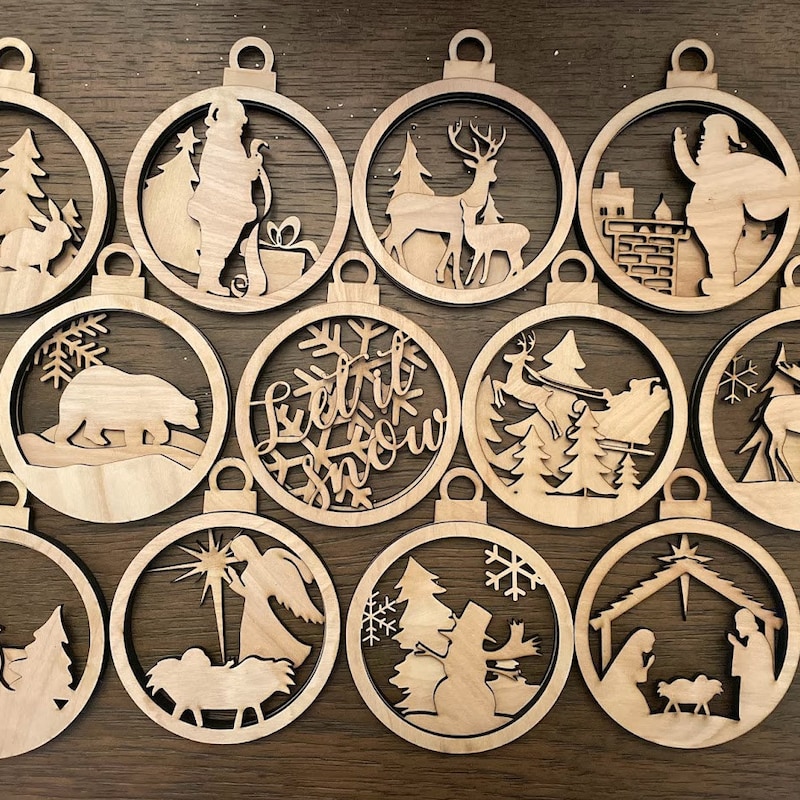 Wooden Christmas Ornaments - Etsy