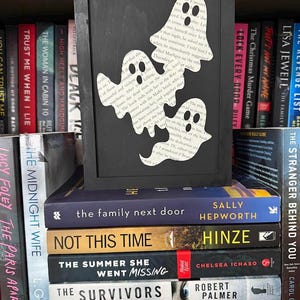 Ghostly Book Page Art – Halloween Wall Decor for Book Lovers, Booktok ...