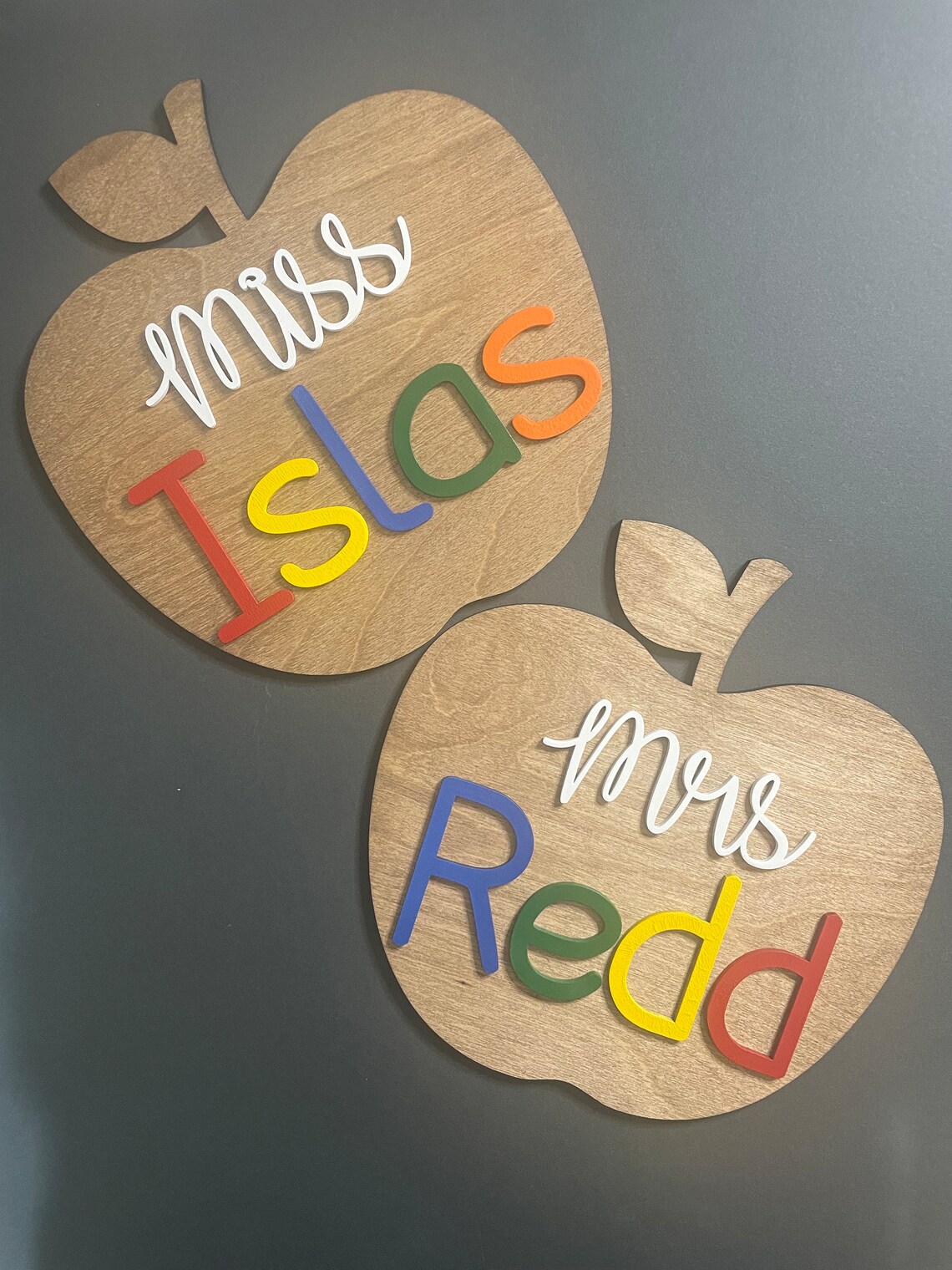 Personalized Teacher Apple Wall Decor, Classroom Hanger, Teacher ...