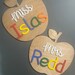 Personalized Teacher Apple Wall Decor, Classroom Hanger, Teacher ...