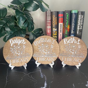 Personalized Library Sign, Book Shelf Decor, Book Merch, Booktok ...