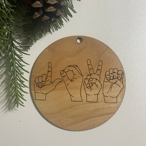 ASL Love Ornament, ASL Christmas Ornaments, I Love You Sign, American ...