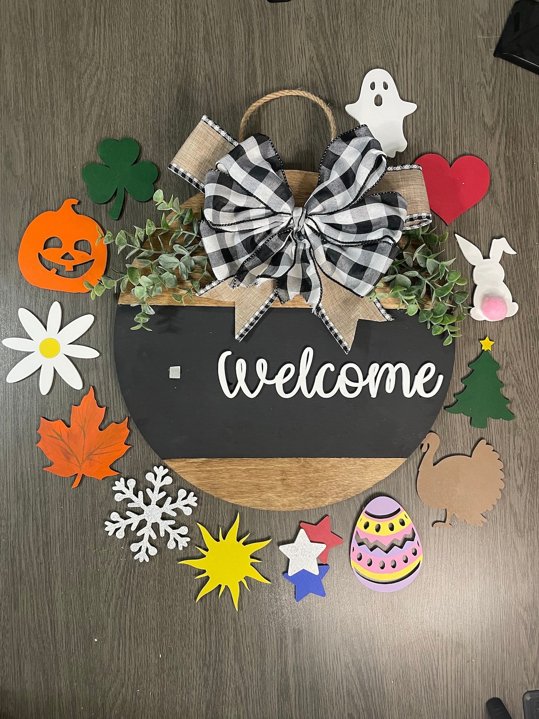 Interchangeable Holiday Welcome Door Hanger, Magnet Door Hanger Welcome ...