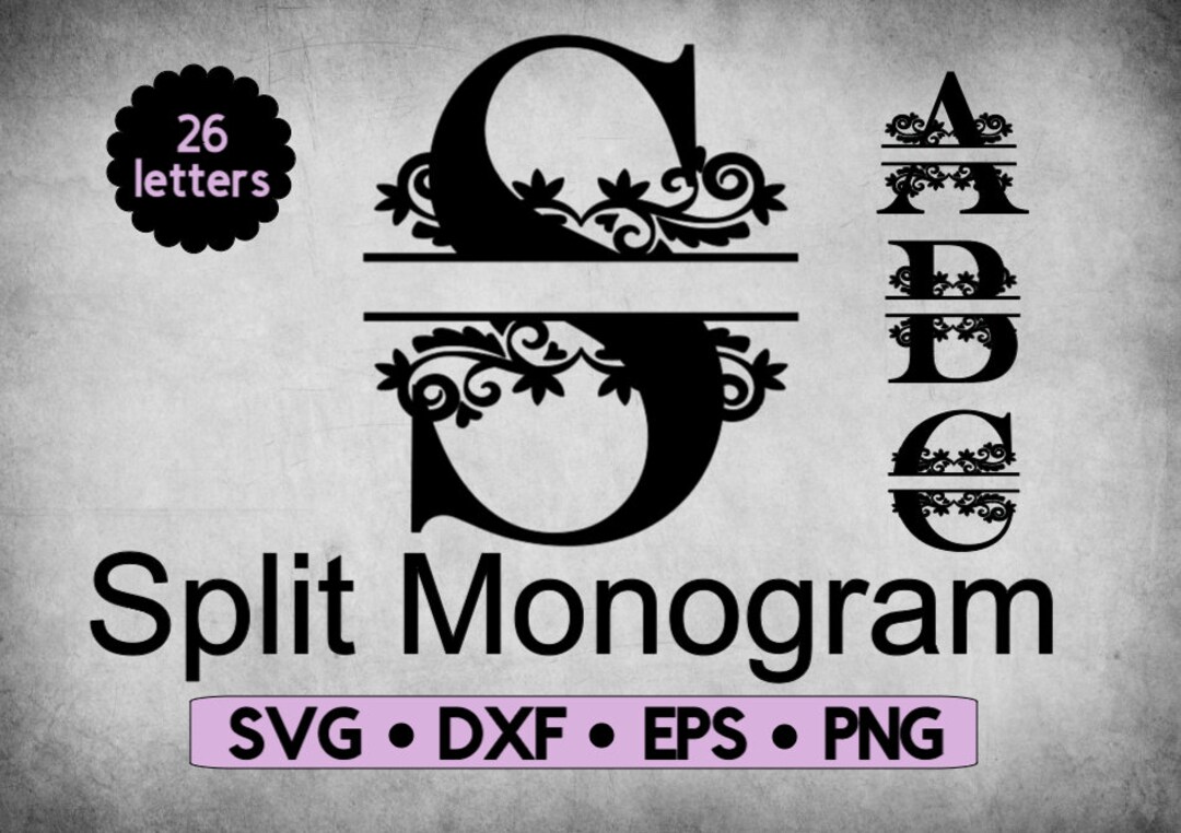 Split Monogram SVG Bundle Spilt Letter Family Last Name EPS - Etsy