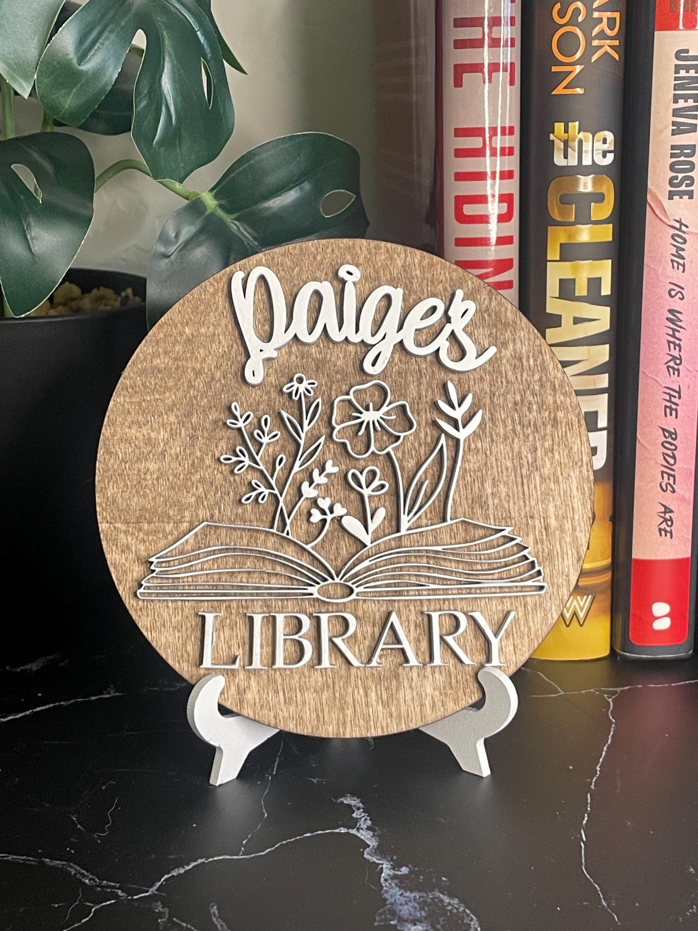 Personalized Library Sign, Book Shelf Decor, Book Merch, Booktok ...