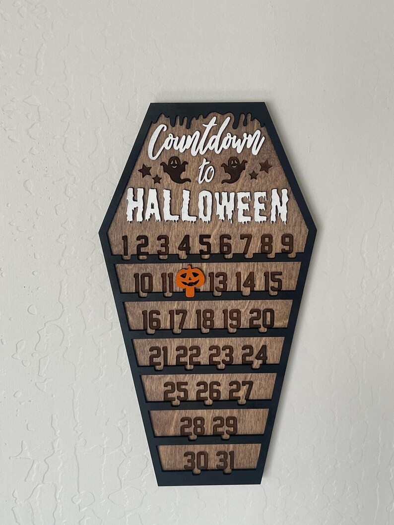 Halloween Coffin Countdown Calendar, Halloween Decor, Days Until ...
