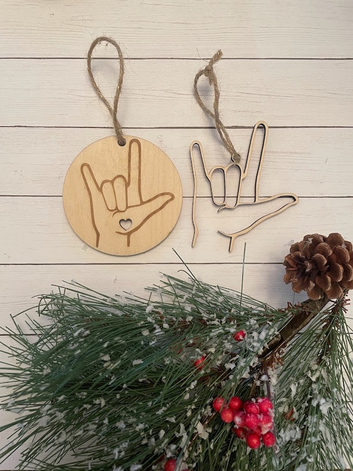 ASL I Love You American Sign Language Christmas Ornament SVG DXF ...