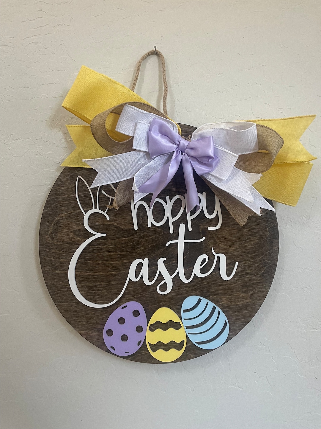 Hoppy Easter Door Hanger Easter Front Door Decor Front Door Wreath ...