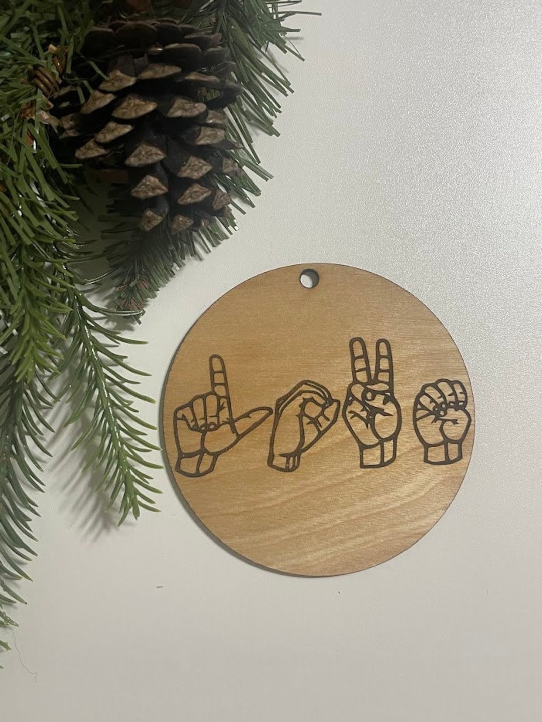 ASL Love Ornament, ASL Christmas Ornaments, I Love You Sign, American ...