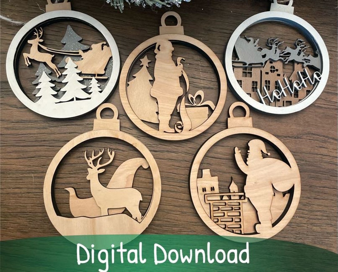 Layered Christmas Ornaments 5 Styles Included Wood Carving - Etsy