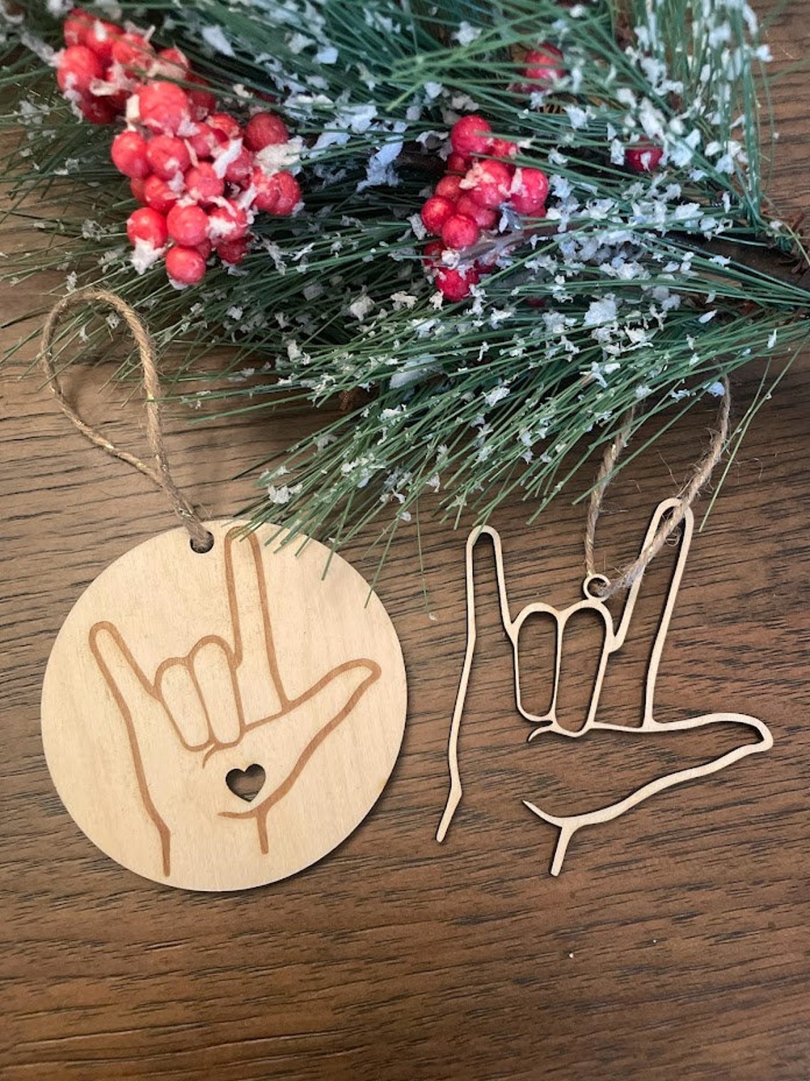 ASL I Love You American Sign Language Christmas Ornament SVG DXF ...