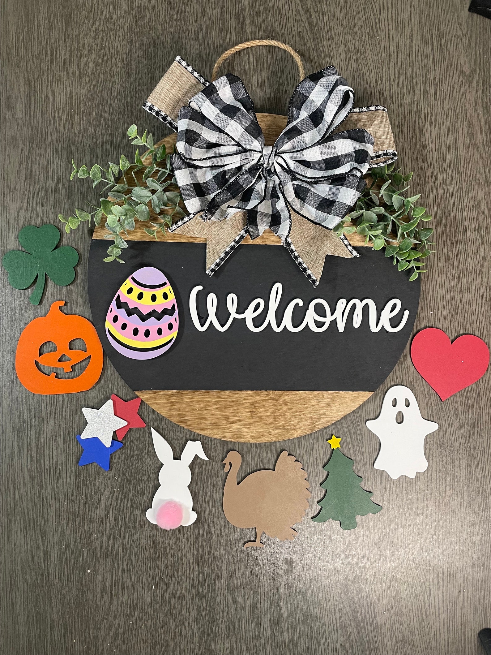 Interchangeable Holiday Welcome Door Hanger, Magnet Door Hanger Welcome ...
