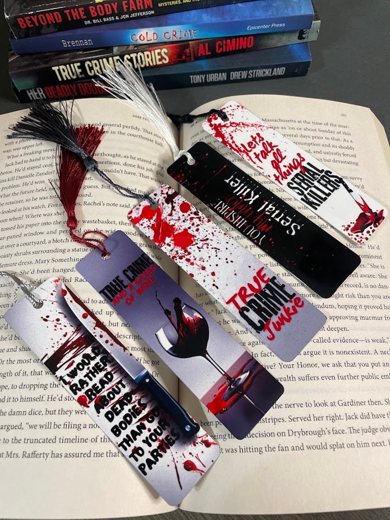 True Crime Bookmarks, Perfect Gifts for Readers Mystery Books Thriller Books Horror Books Crime ...