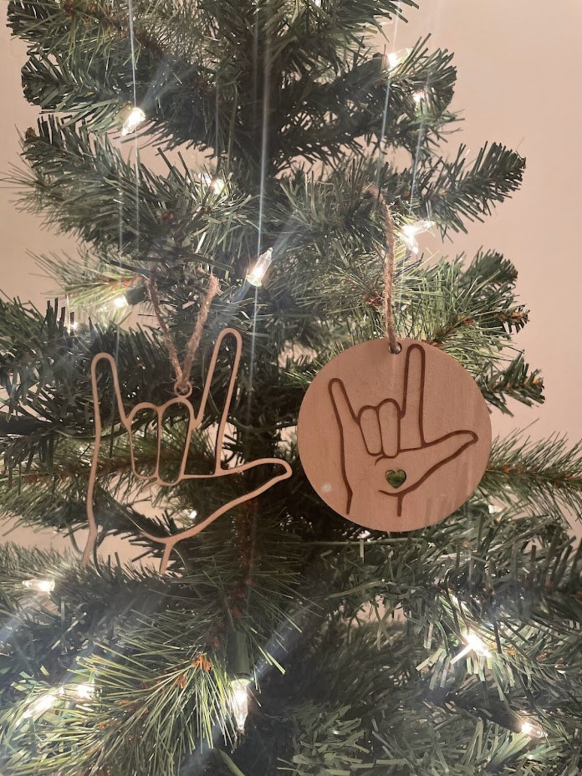 ASL I Love You American Sign Language Christmas Ornament SVG DXF ...