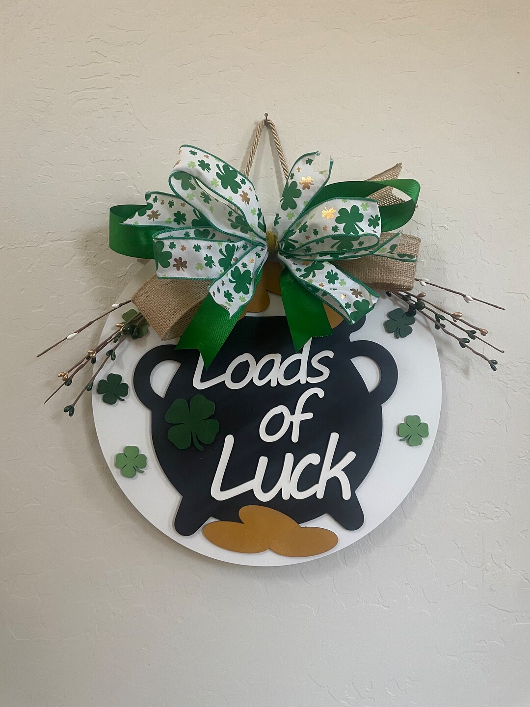 Loads of Luck Saint Patrick’s Day Door Hanger, Round Door Hanger St ...