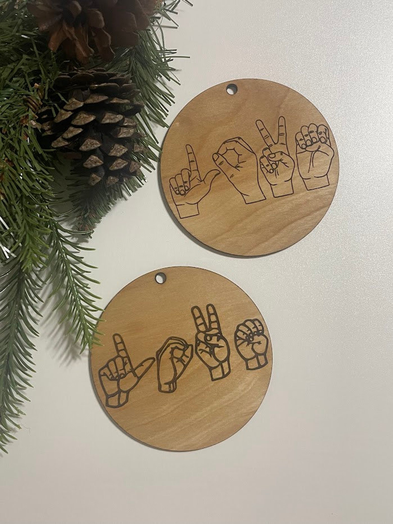 ASL Love Ornament, ASL Christmas Ornaments, I Love You Sign, American ...