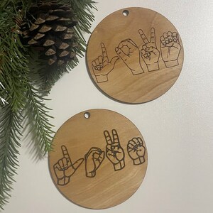 ASL Love Ornament, ASL Christmas Ornaments, I Love You Sign, American ...