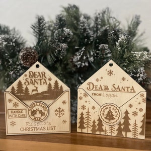 Letter to Santa Wooden Ornaments, Christmas Ornaments, Kids Christmas ...
