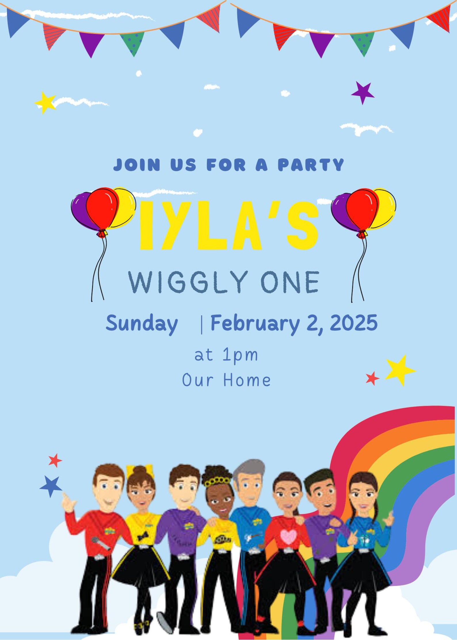 Custom Wiggles Birthday Invitation | Digital Download | Personalized ...