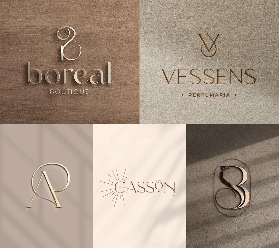 Custom Logo Design | Luxury Monogram Logo | Minimalist Wedding Initials ...
