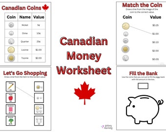 Canadian Money Canadian Coins Math Worksheets Learning Money Money ...