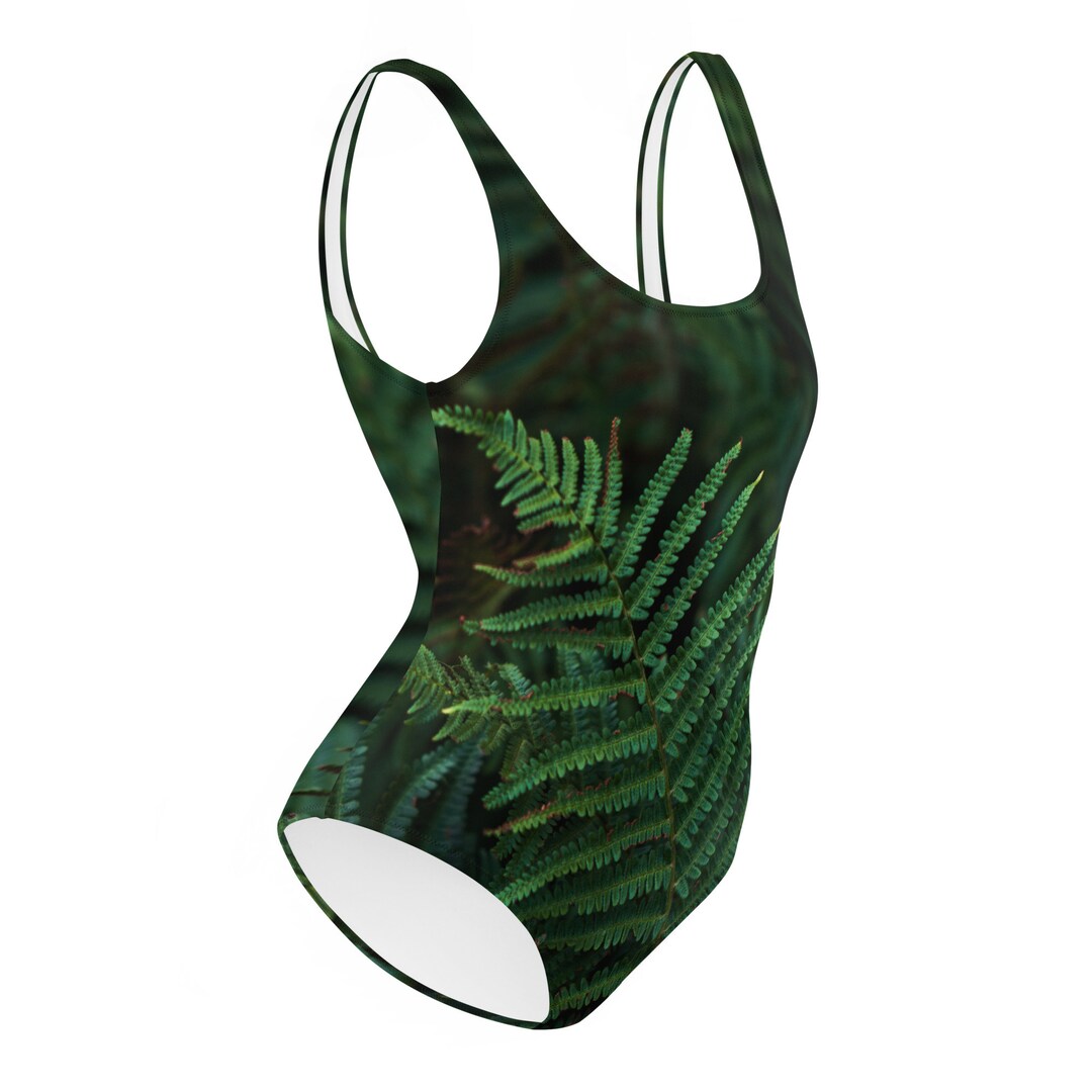 Nature Bathing Suit POLYPODY FERN All Over Print One-piece Swimsuit ...