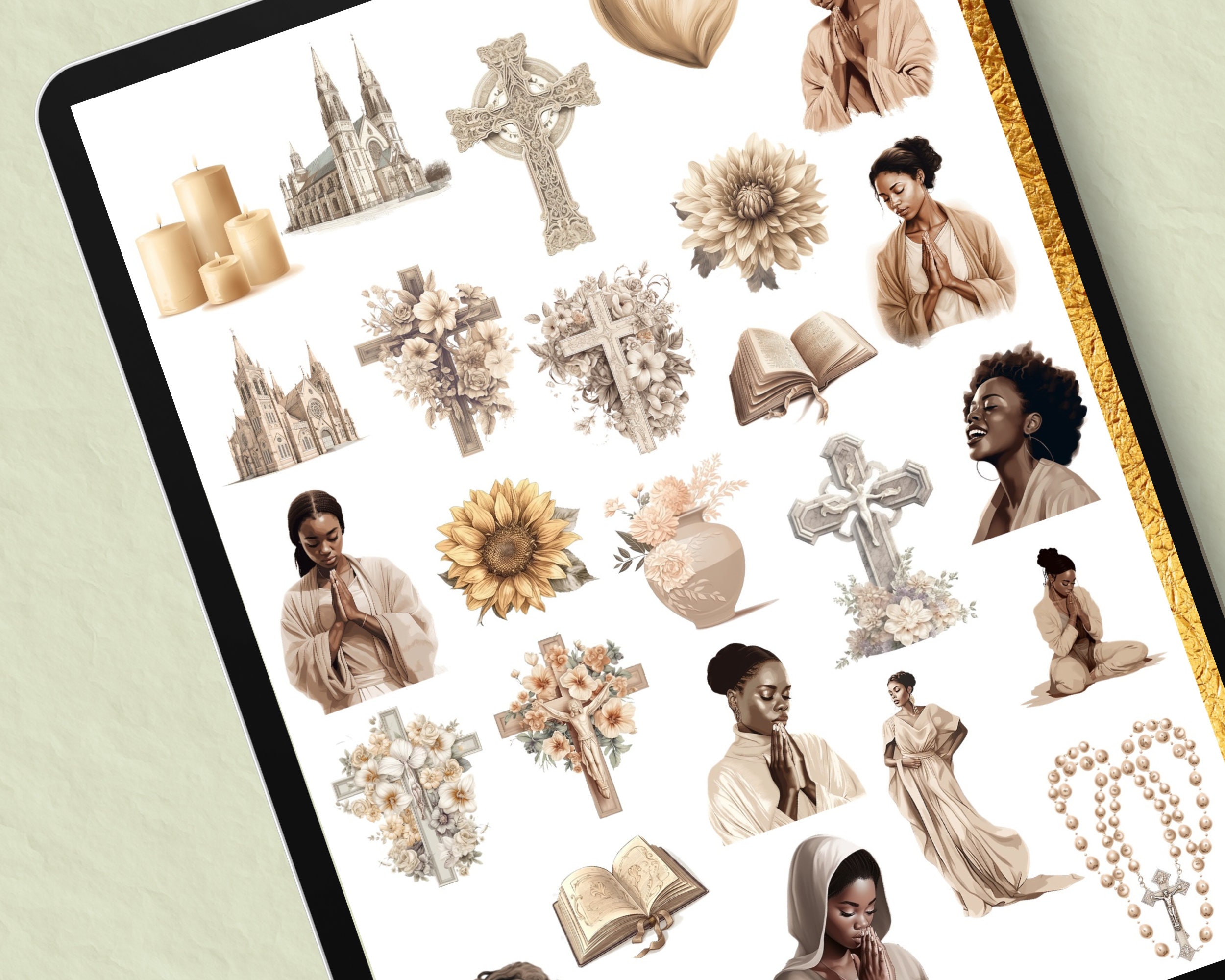 Neutral Bible Goodnotes Stickers for Digital Planners Christian Bible ...