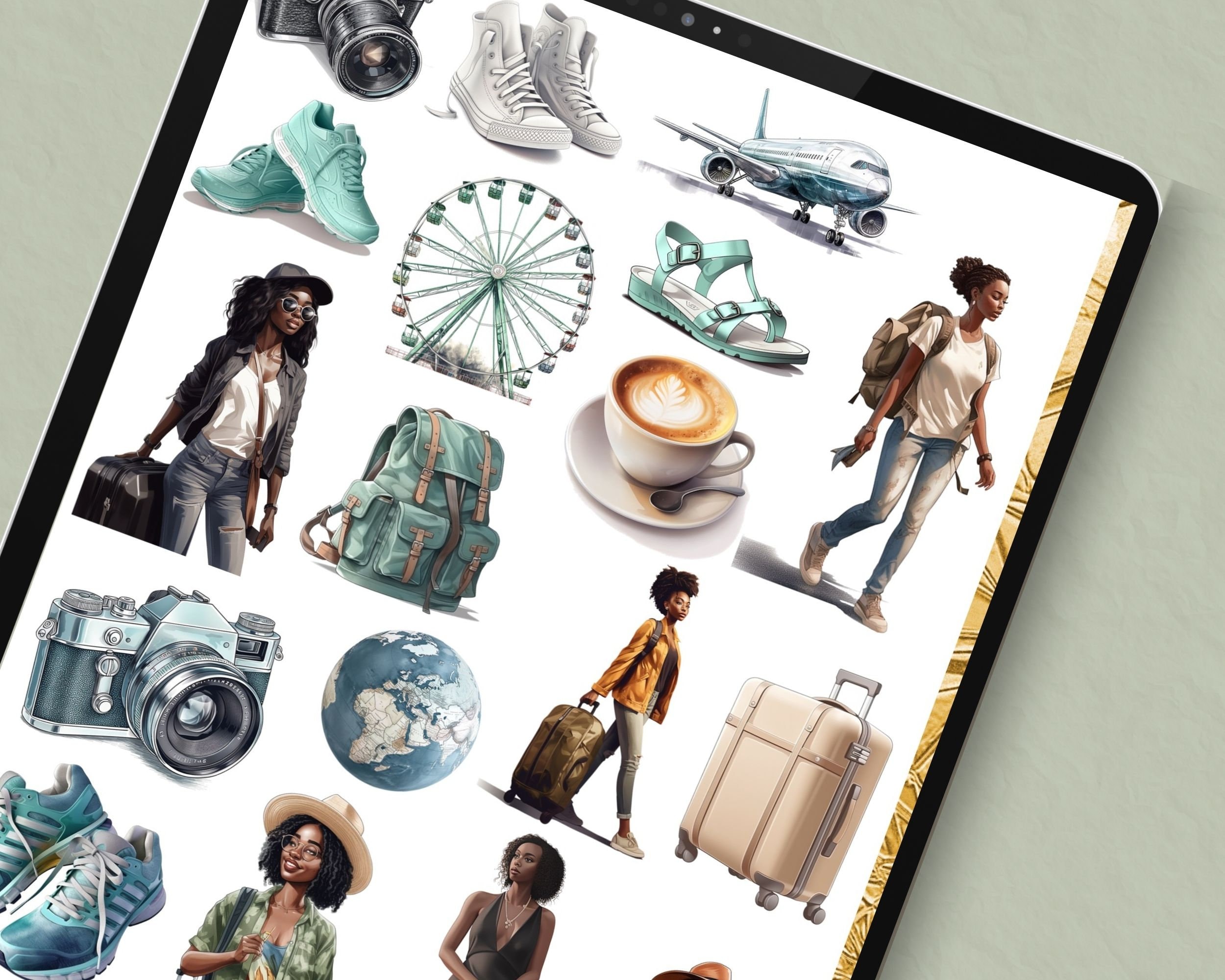 Travel Digital Stickers for Goodnotes 52 Goodnotes Planner Stickers ...