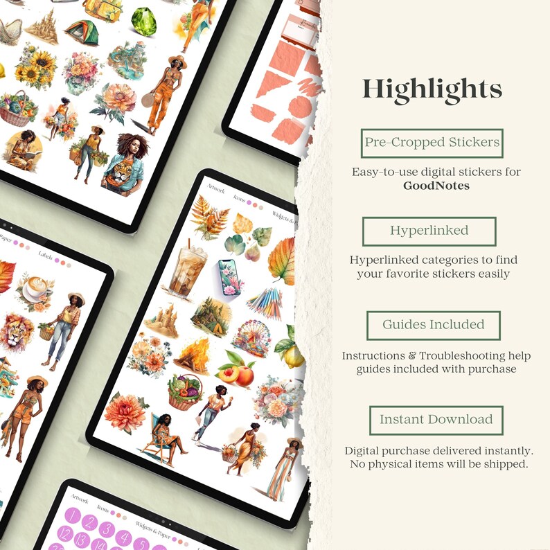August Goodnotes Stickers August Digital Stickers for Goodnote Black ...