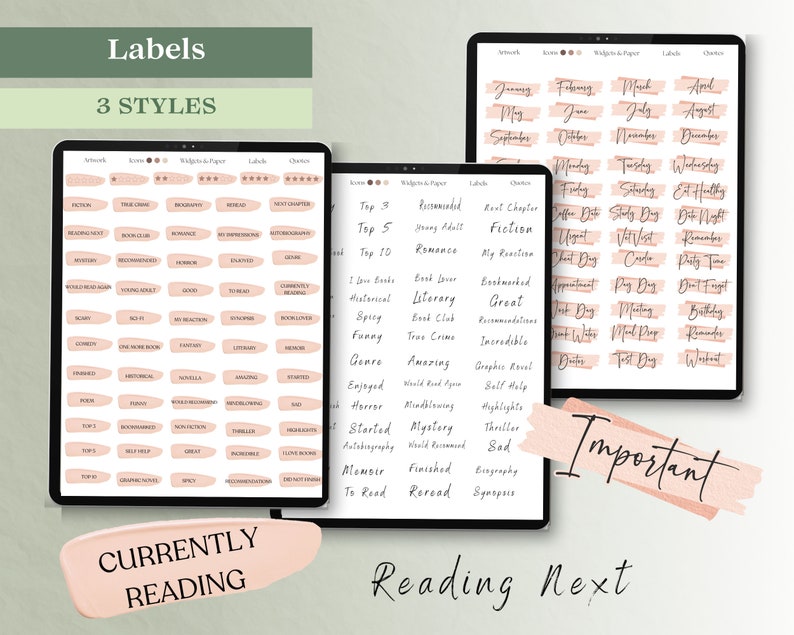 Reading Stickers for Goodnotes 584 Bookish Goodnotes Stickers Reading ...