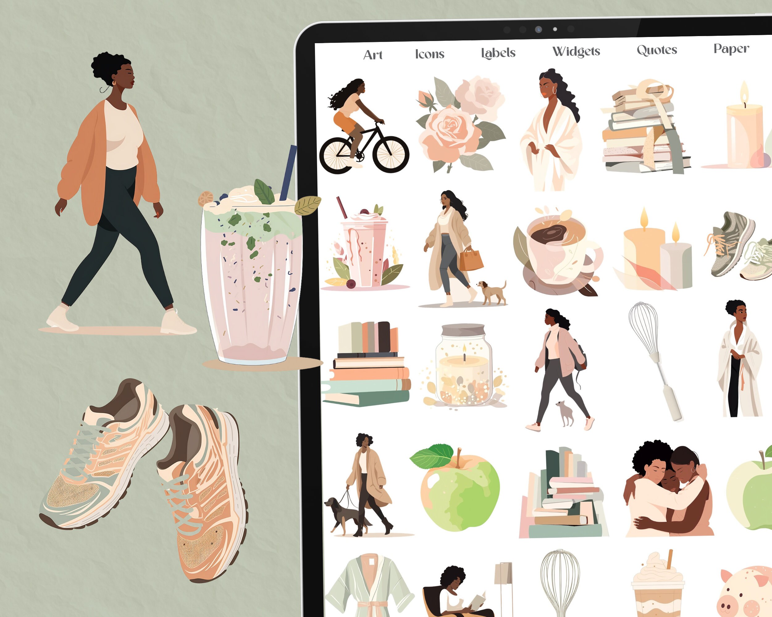 Self Care Stickers Goodnotes 330 Goodnotes Planner Stickers Everyday ...