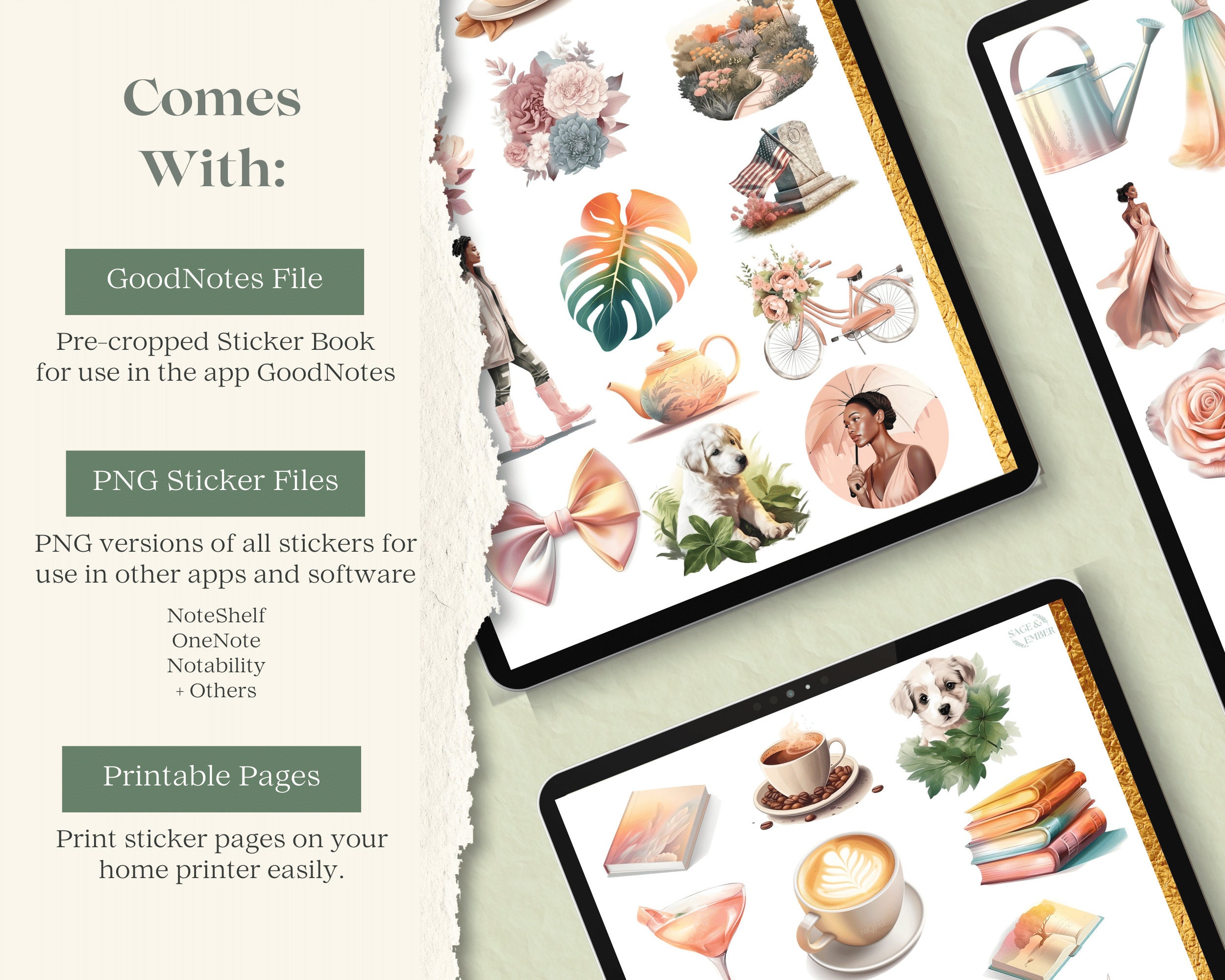 Aesthetic Goodnotes May Digital Stickers for Goodnotes Planner Spring ...