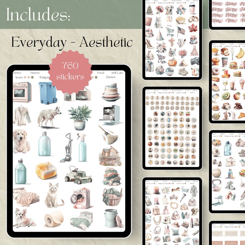 Everyday Digital Sticker Bundle for Goodnotes 2200 Goodnotes Stickers ...