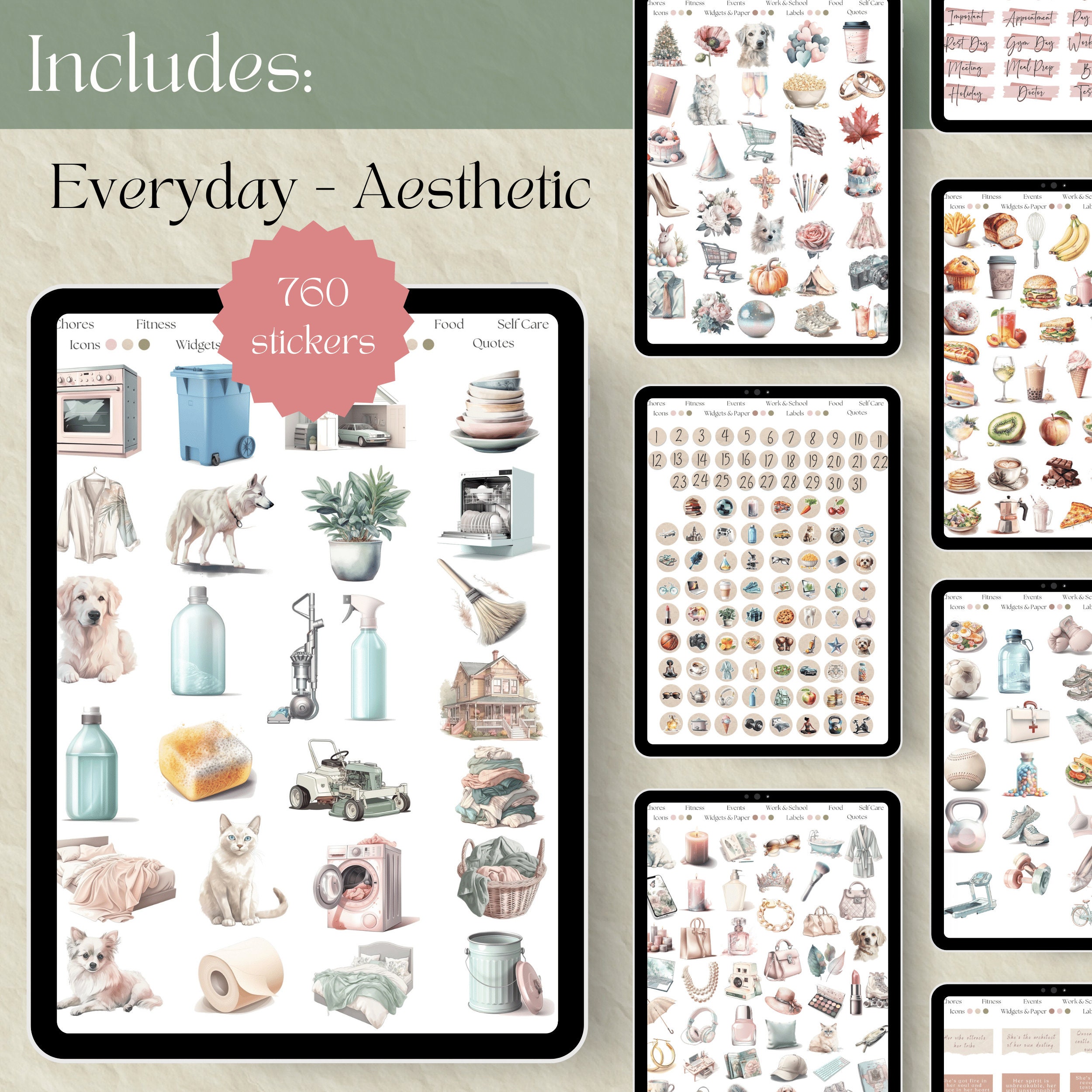 Everyday Digital Sticker Bundle for Goodnotes 2200 Goodnotes Stickers ...