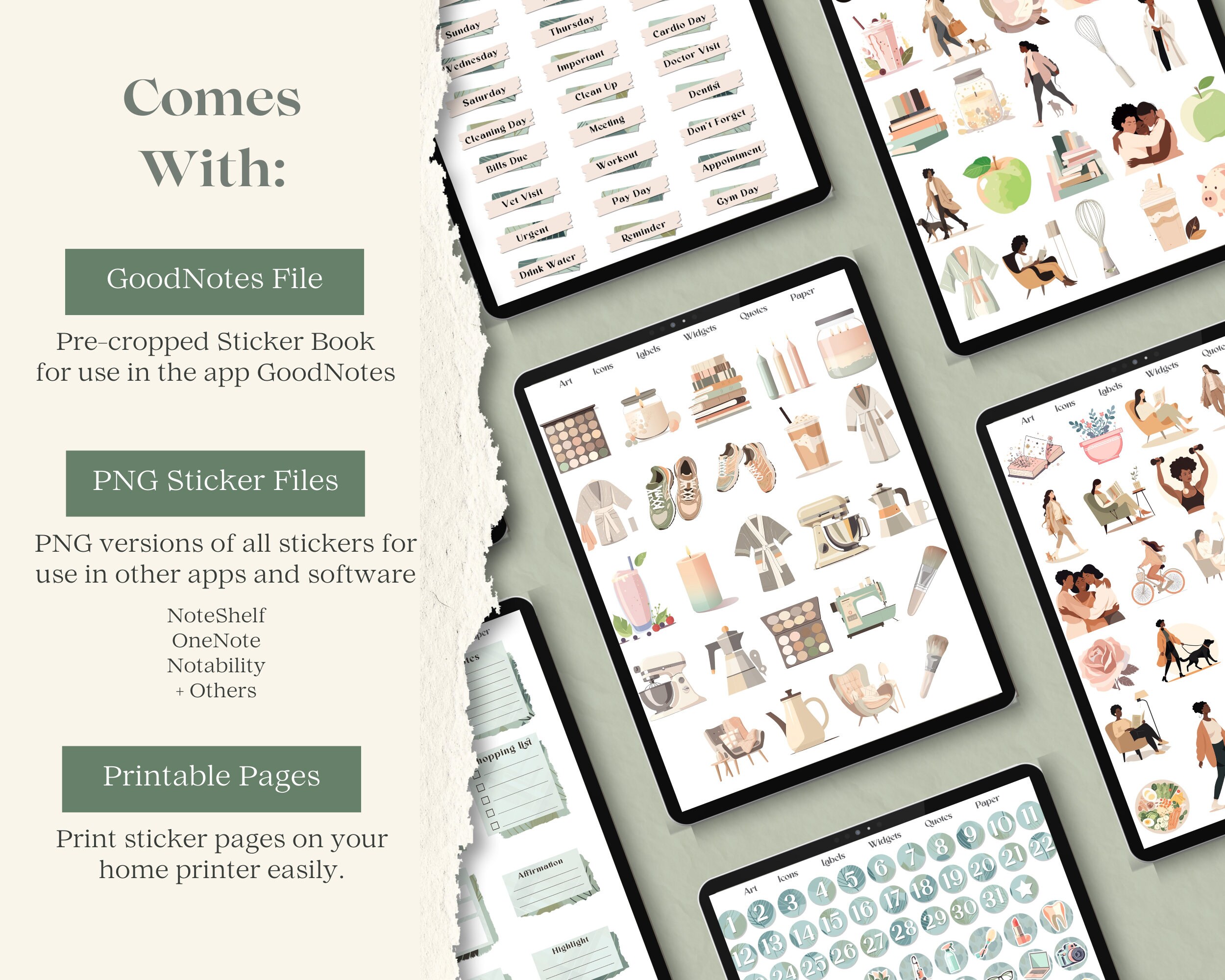 Self Care Stickers Goodnotes 330 Goodnotes Planner Stickers Everyday ...