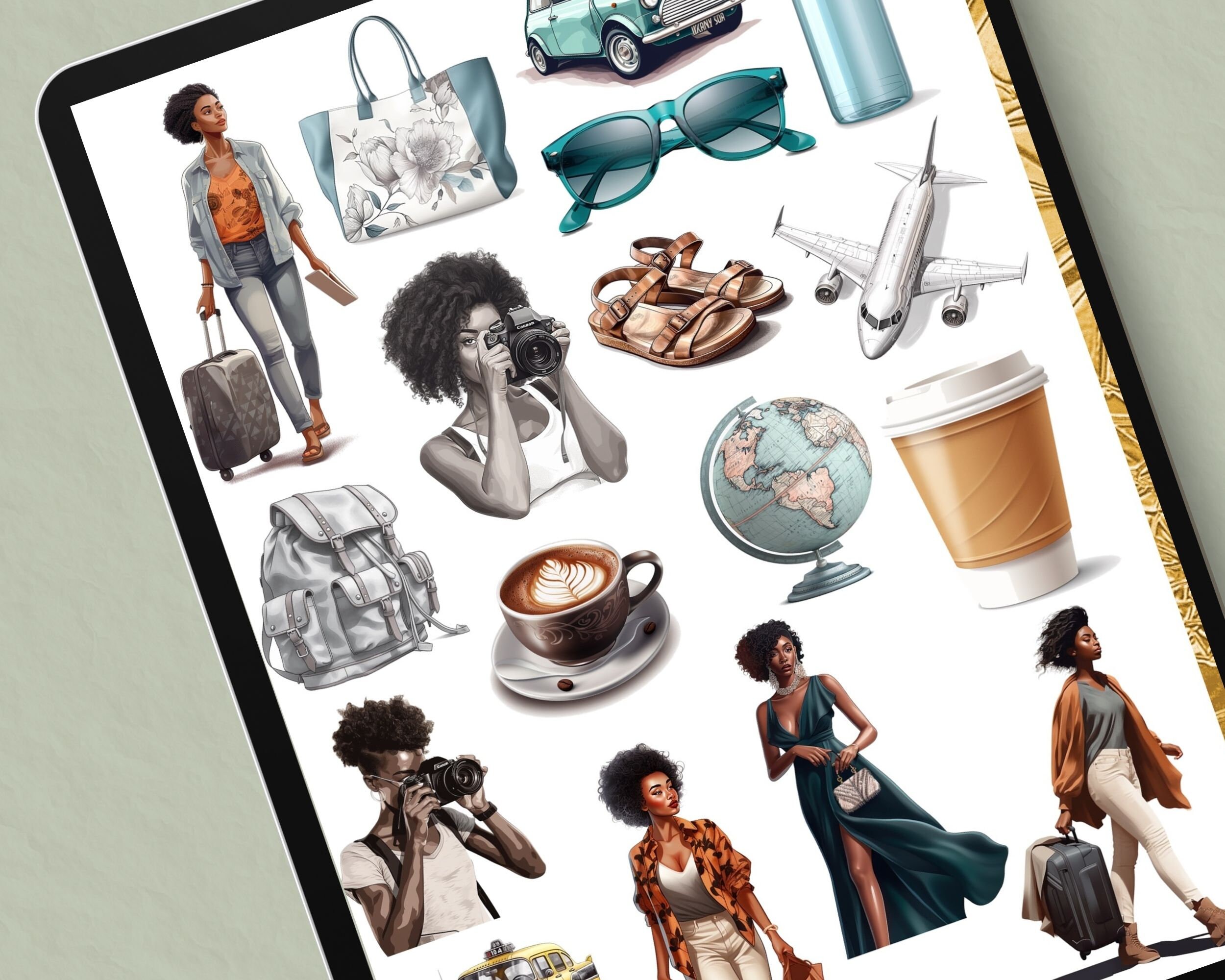 Travel Digital Stickers for Goodnotes | 52 Goodnotes Planner Stickers ...