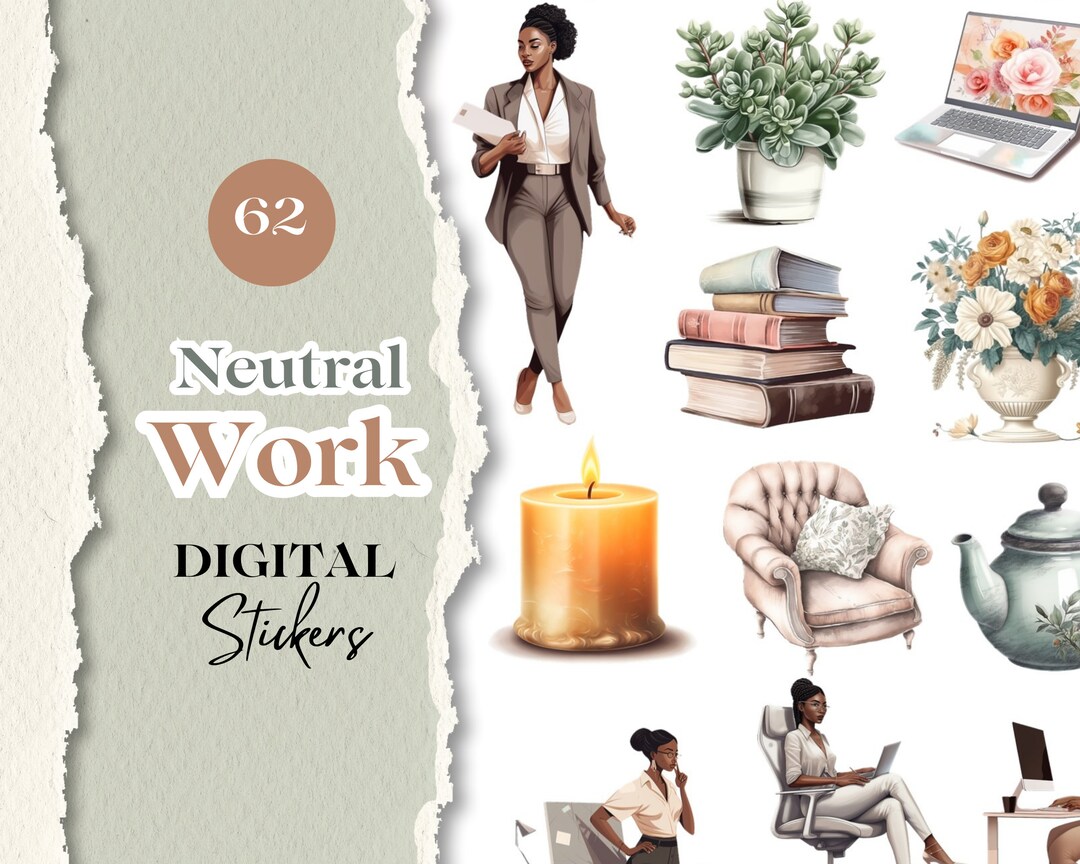 Work Goodnotes Stickers Black Women 62 Daily Life Digital Stickers ...