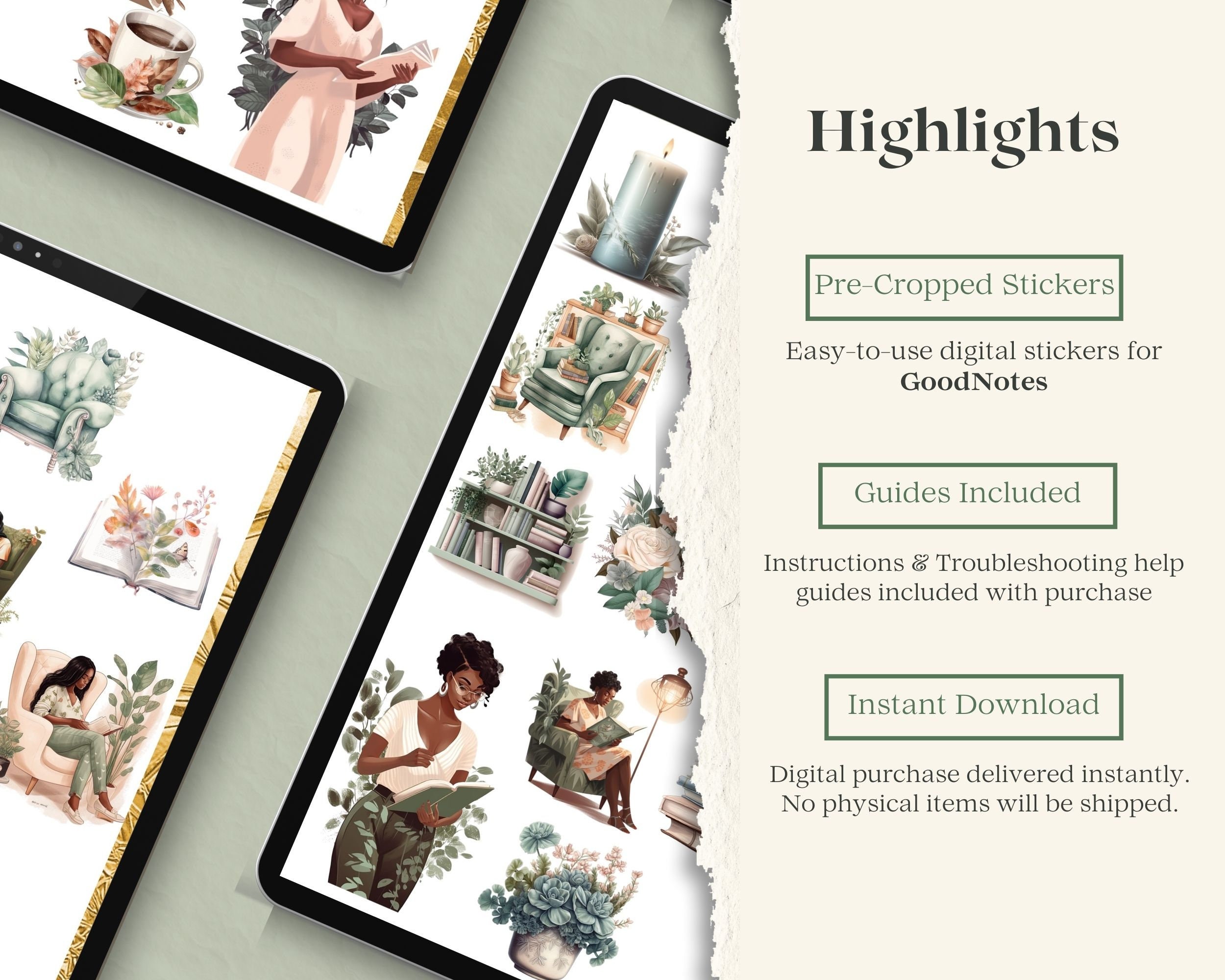 Reading Stickers for Goodnotes 50 Bookworm Goodnotes Stickers Reading ...