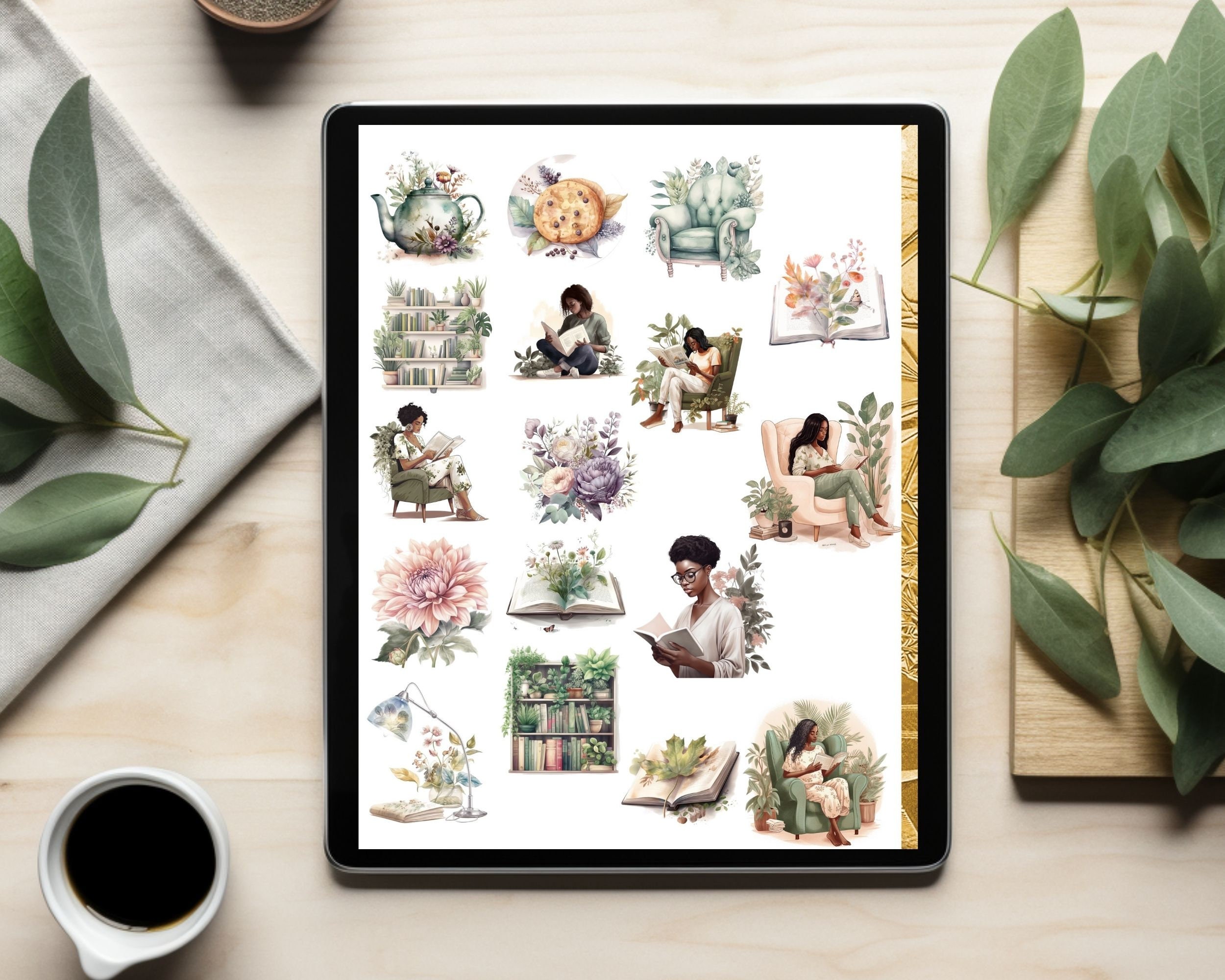 Reading Stickers for Goodnotes 50 Bookworm Goodnotes Stickers Reading ...