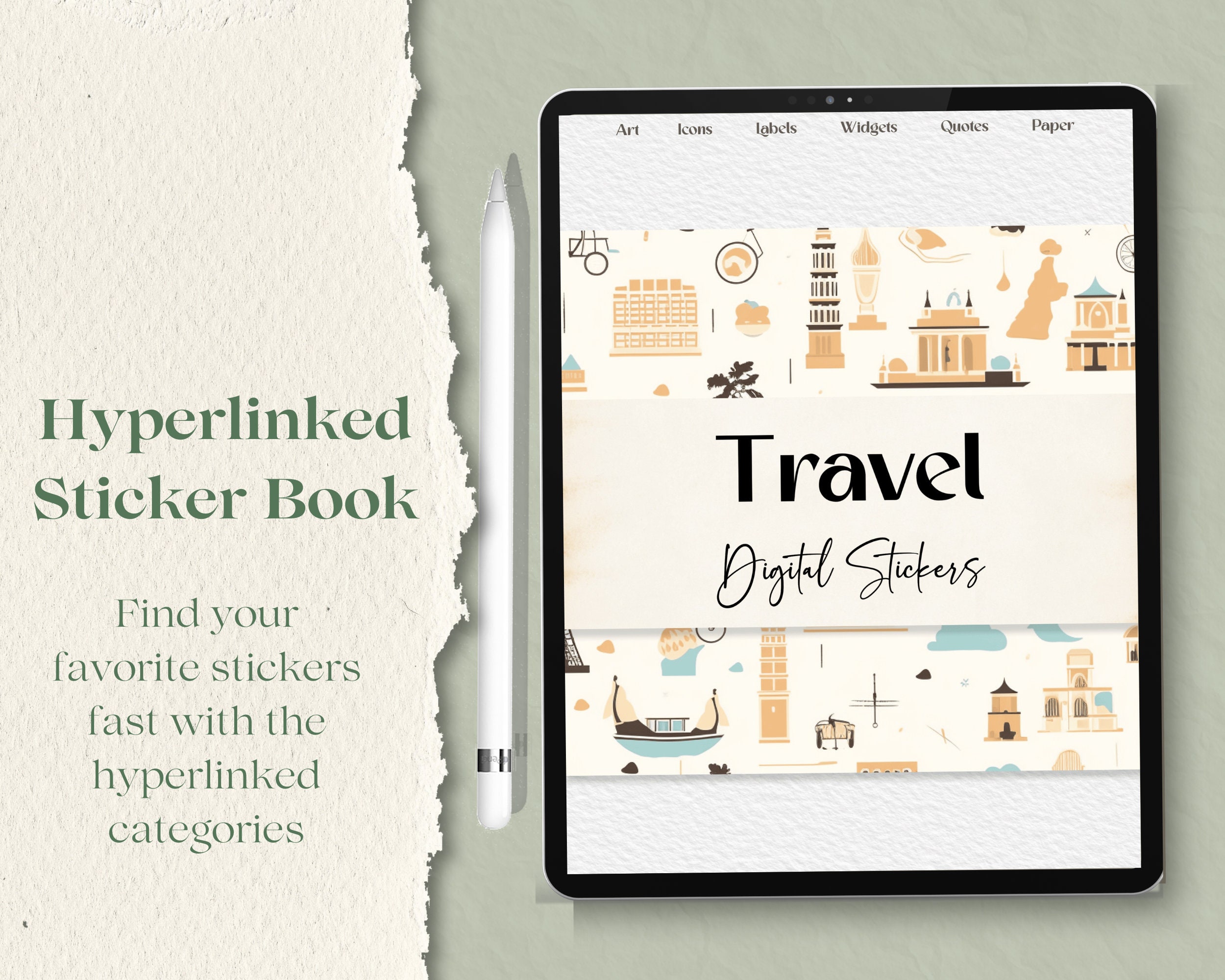 Travel Digital Stickers for Goodnotes 330 Goodnotes Planner - Etsy