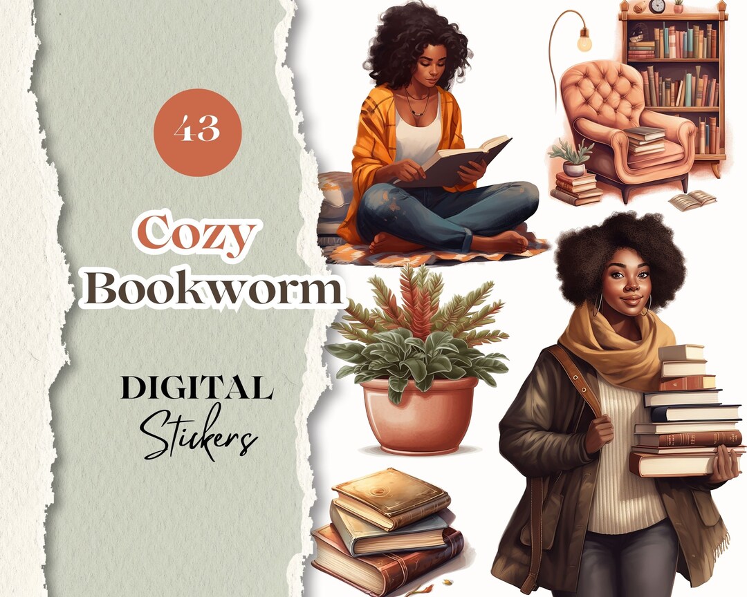 Reading Stickers for Goodnotes 43 Bookworm Goodnotes Stickers Reading ...