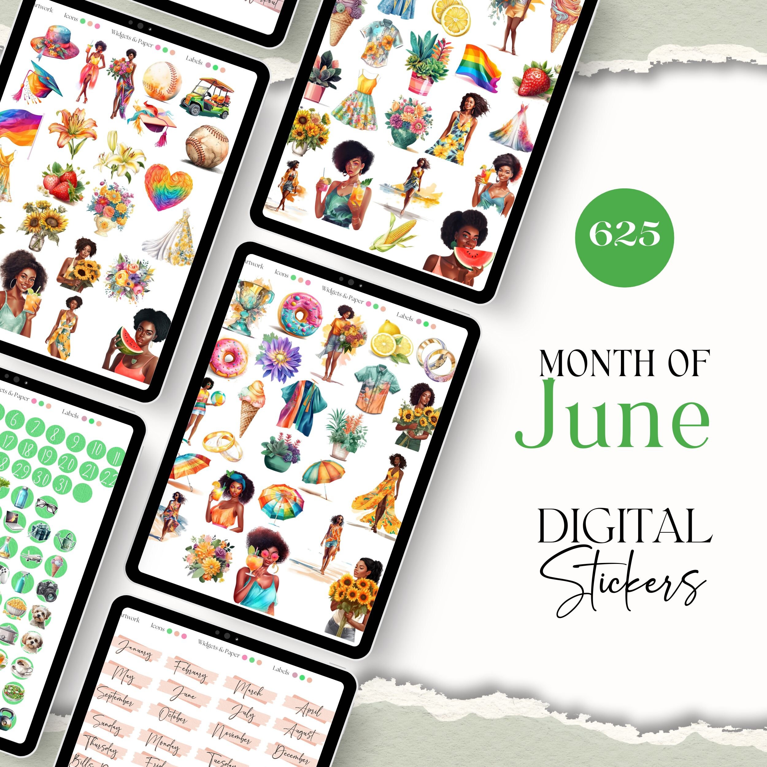 June Goodnotes Stickers May Digital Stickers for Goodnotes Black Girl ...