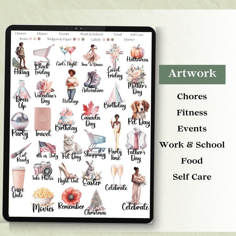 Everyday Goodnotes Stickers for Black Girls Digital Stickers Everyday ...
