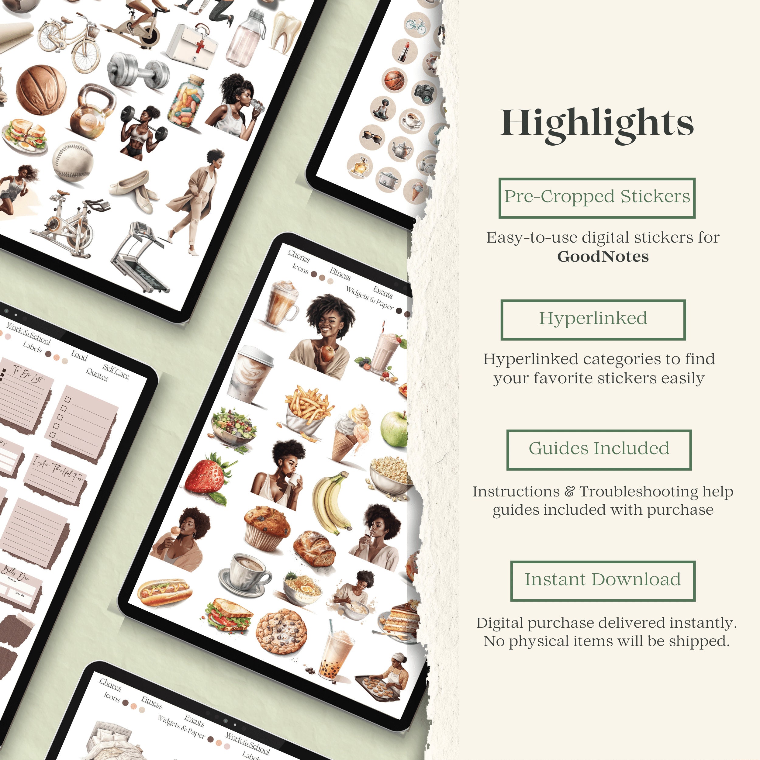 Everyday Digital Sticker Bundle for Goodnotes 2200 Goodnotes Stickers ...